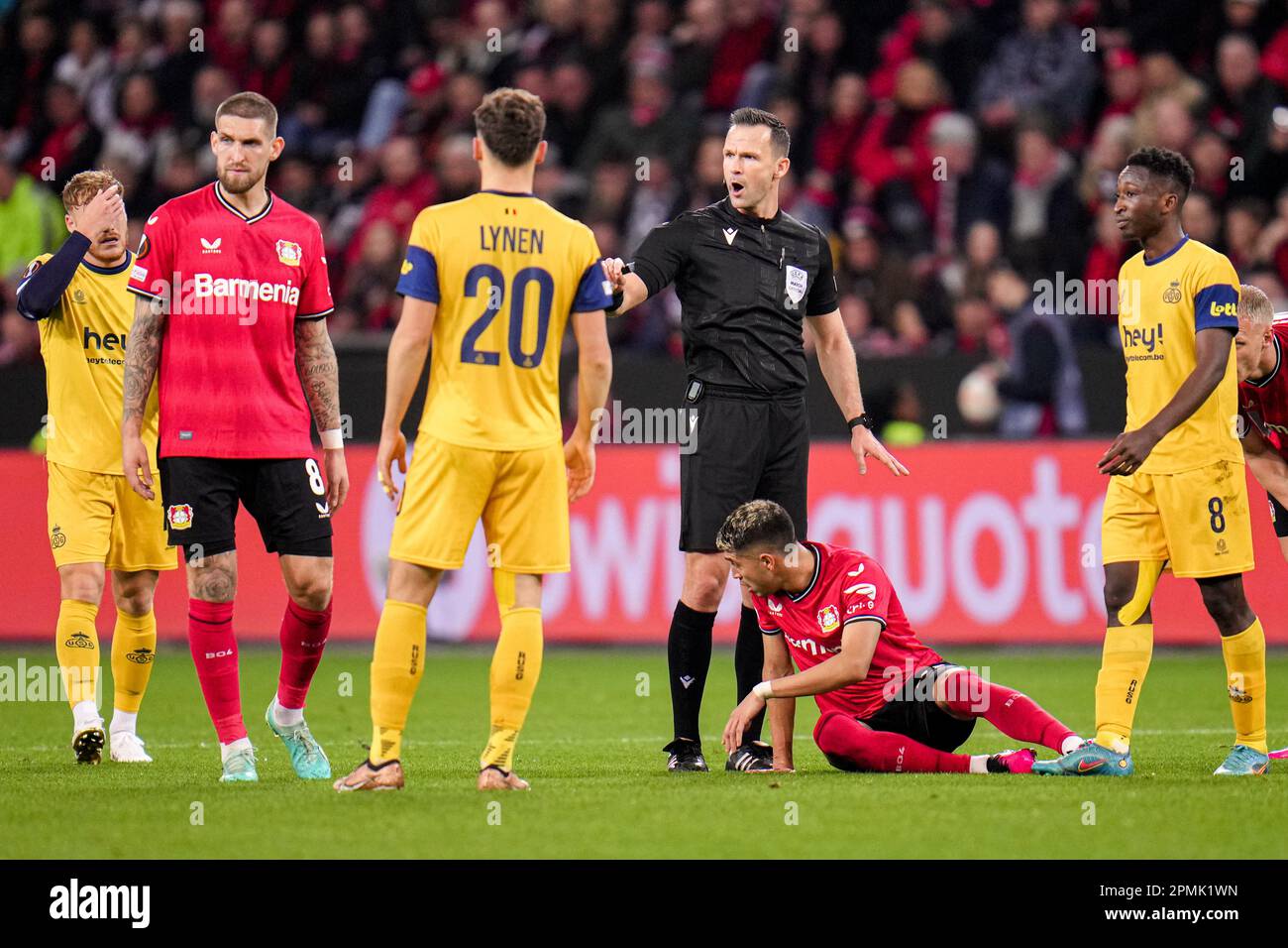 Leverkusen, Germany. 13th Apr, 2023. LEVERKUSEN, GERMANY - APRIL 13: Exequiel Palacios of Bayer ...