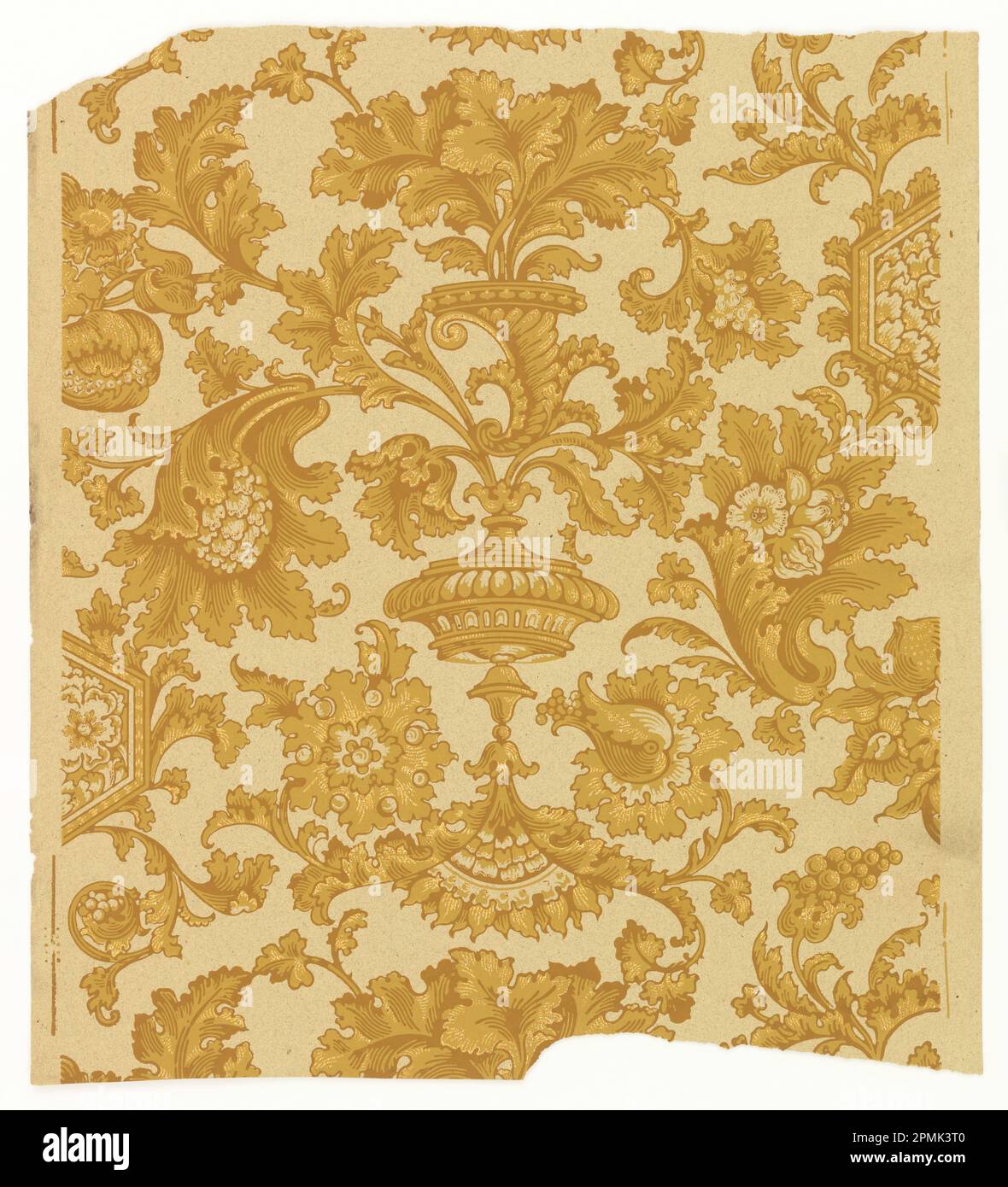 Sidewall (USA); ingrain paper with applied mica flakes; 64 x 57 cm (25 ...