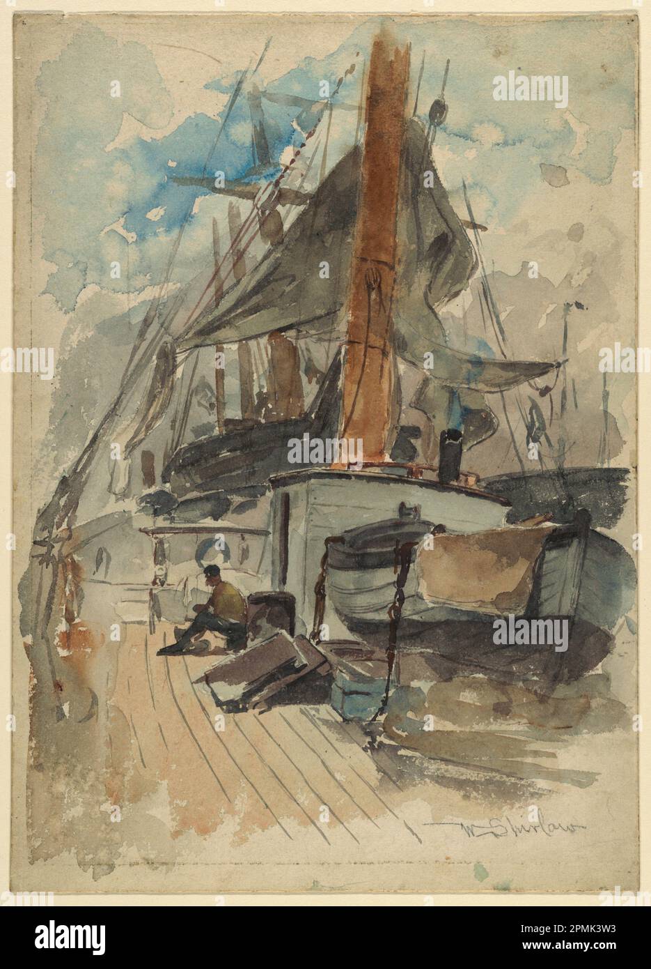 Drawing, On Board Ship; Walter Shirlaw (American, b. Scotland, 1838 ...