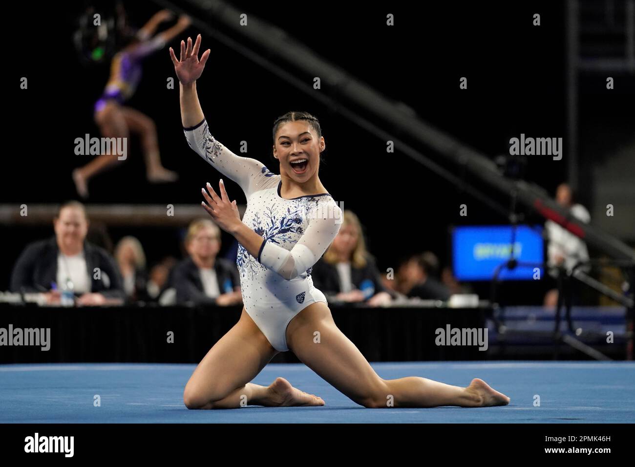 California's Mya Lauzon competes in the floor exercise during the ...