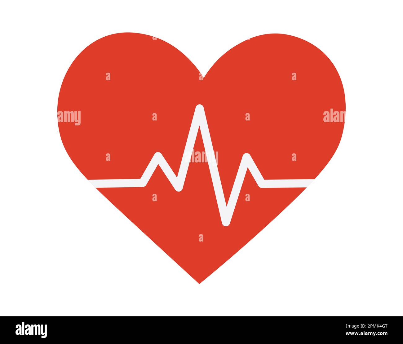 Red Heart with Heartbeat Sign. Vector Illustration Stock Vector Image ...