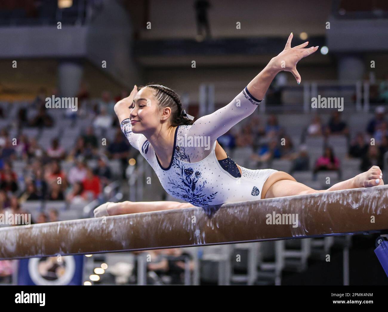 Fort Worth Tx Usa 13th Apr 2023 Cals Maddie Williams Performs Her Beam Routine During