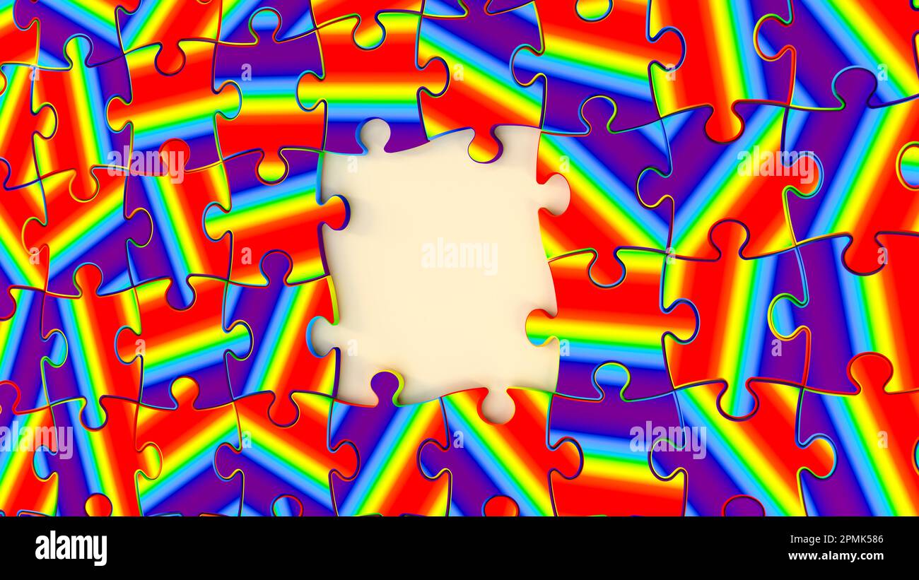 Rainbow puzzle hi-res stock photography and images - Alamy