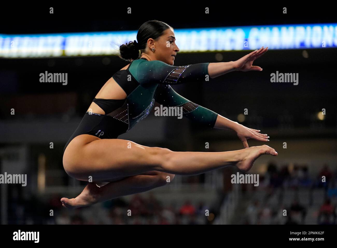 Michigan State's Delanie Harkness competes on the floor exercise during ...