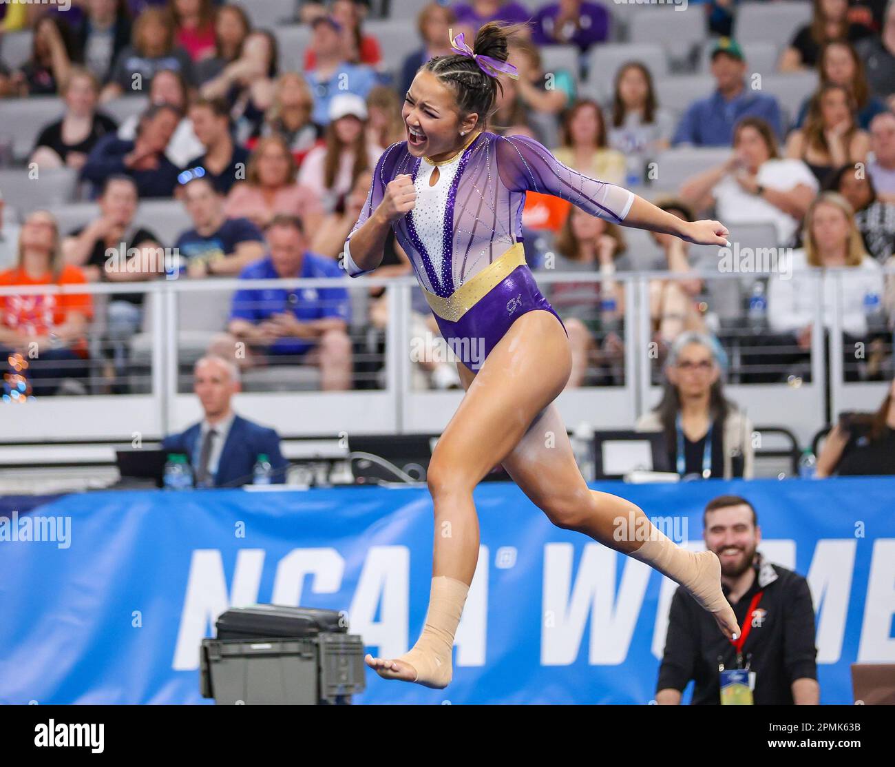 Fort Worth, TX, USA. 13th Apr, 2023. LSU's Aleah Finnegan celebrates ...