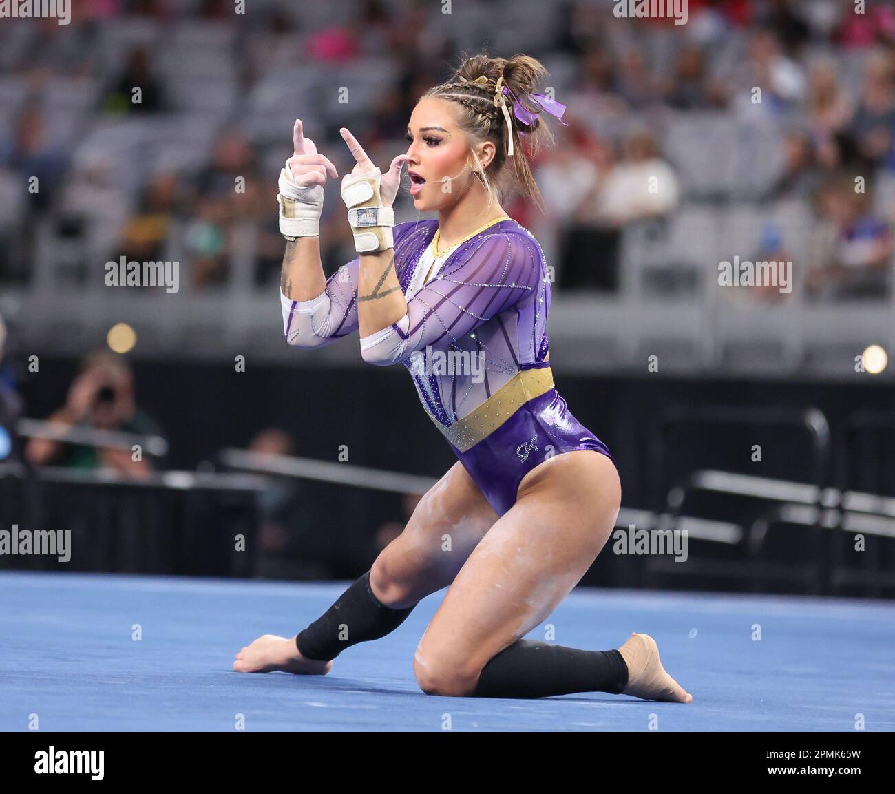 Fort Worth, TX, USA. 13th Apr, 2023. LSU's KJ Johnson competes on the ...