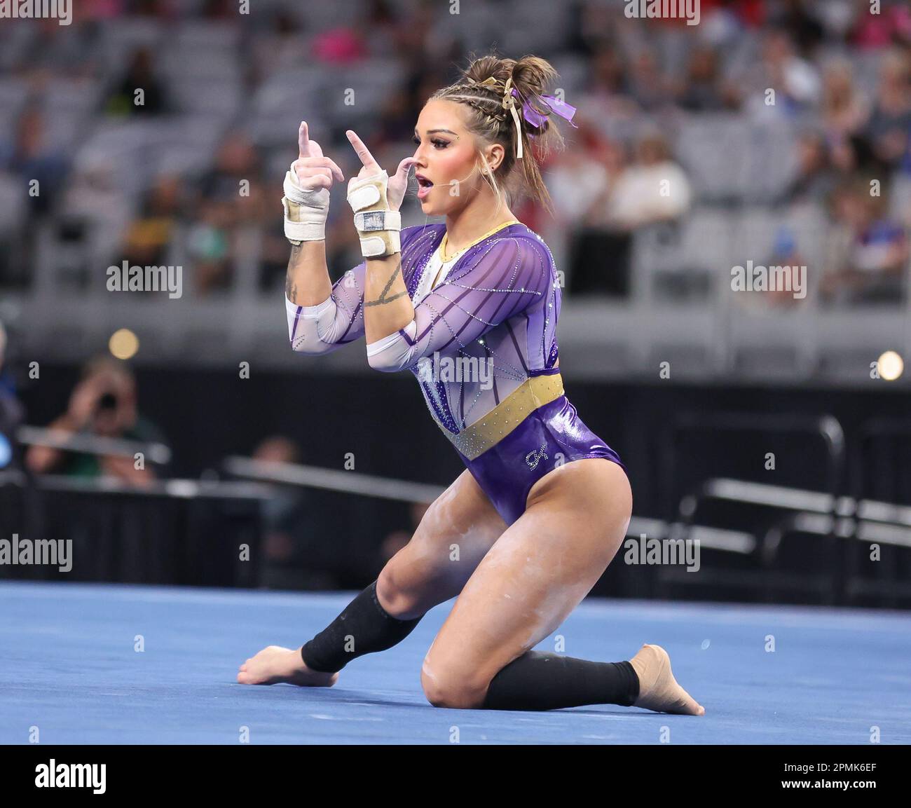 Fort Worth, TX, USA. 13th Apr, 2023. LSU's KJ Johnson competes on the ...