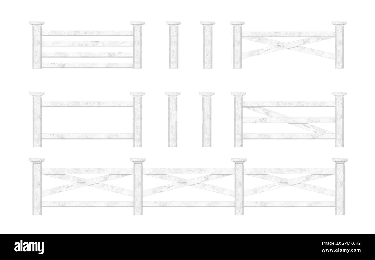 Fence made wooden stakes Cut Out Stock Images & Pictures - Alamy