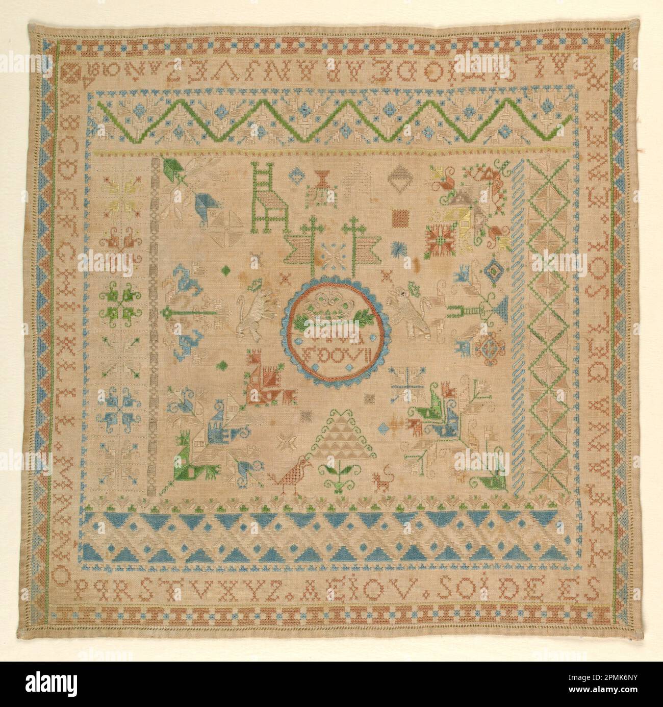 Sampler (Spain); Embroidered by Estefana del Sol; silk embroidery ...
