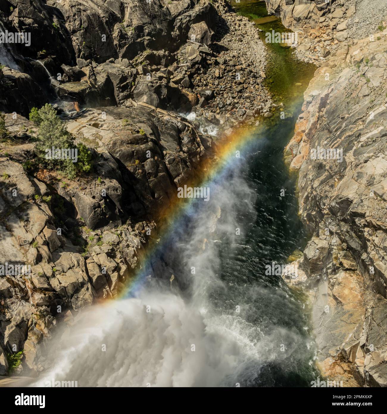 Rainbow Formed by the Hetch Hetchy reservoir Dumping into the Tuolumne ...