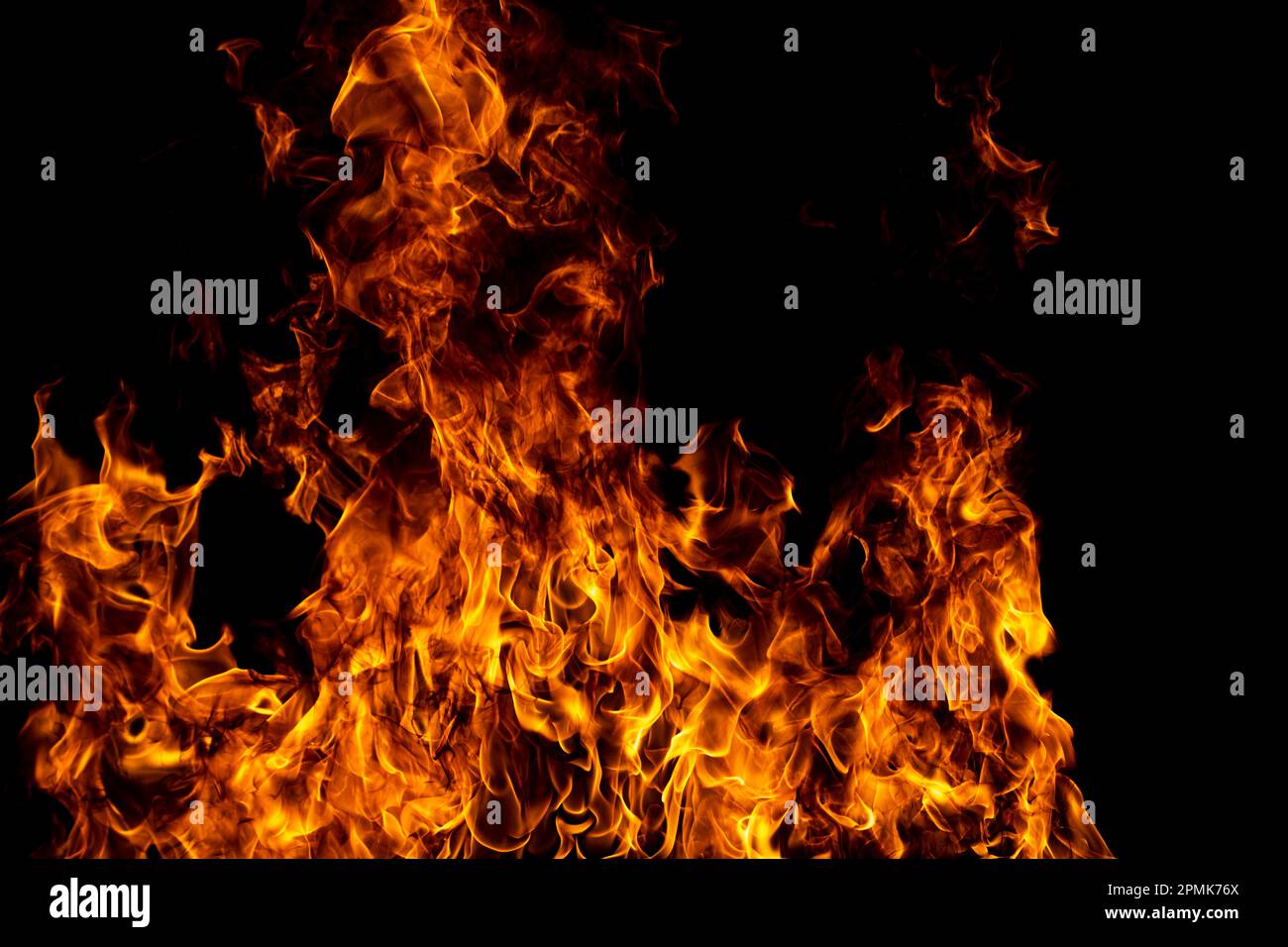 Fire flames on black background. Fire burn flame isolated, abstract ...