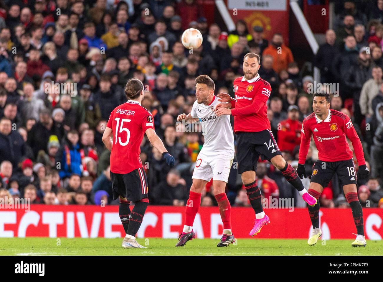 Manchester, UK. 13th Apr, 2023. Old Trafford Christian Erikson of ...