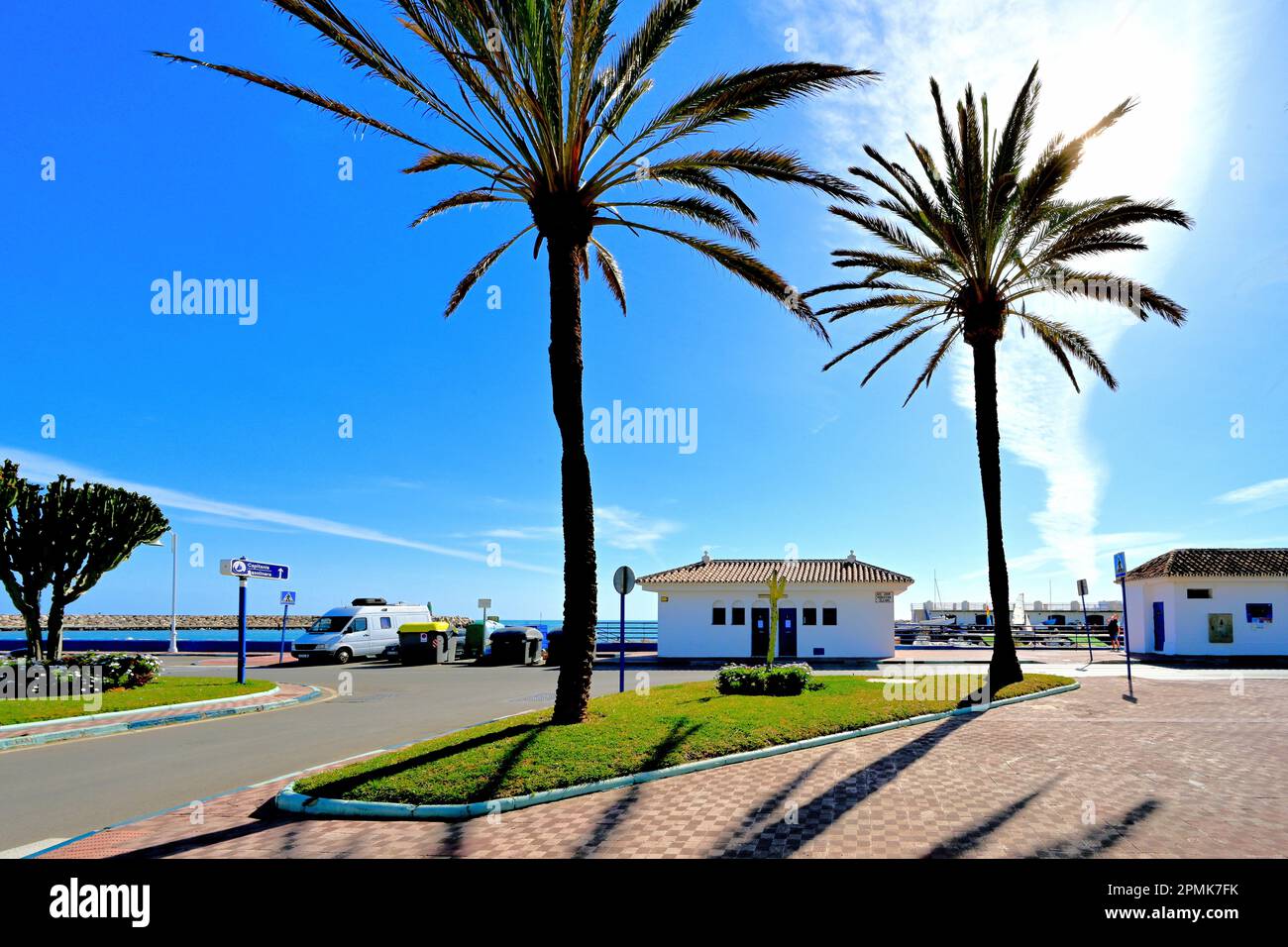Malaga Benalmadena Yacht Marina spectacular white marina buildings with ...