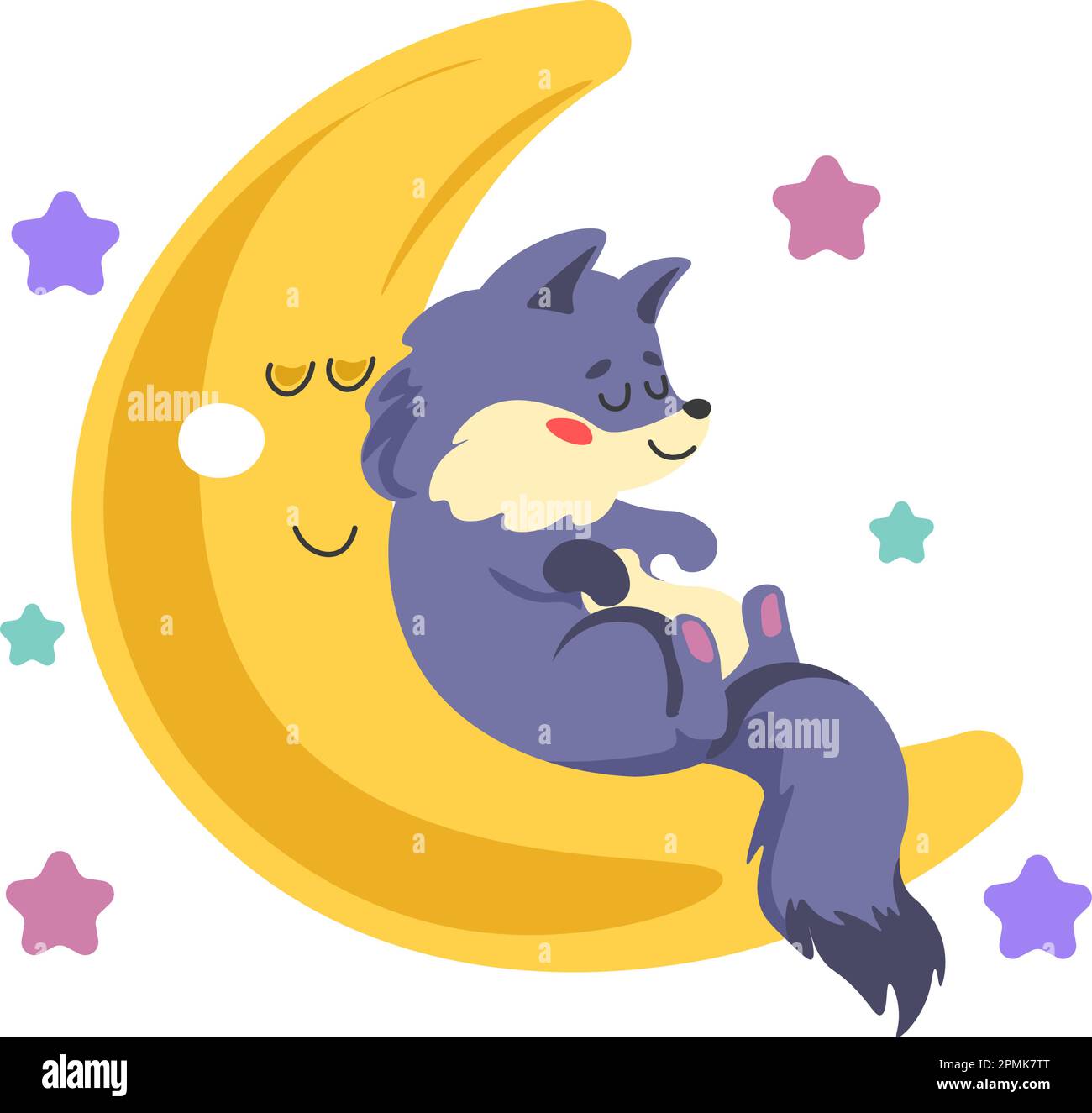 Sleepy wolf Stock Vector Images - Alamy