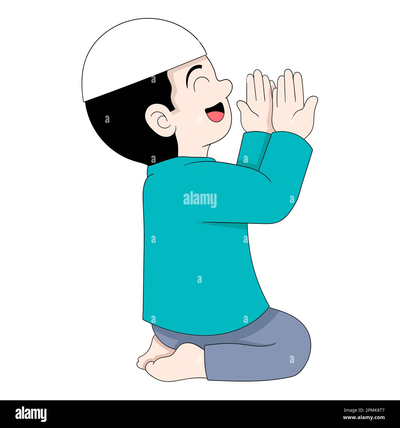 boy is sitting praying to god Stock Vector Image & Art - Alamy