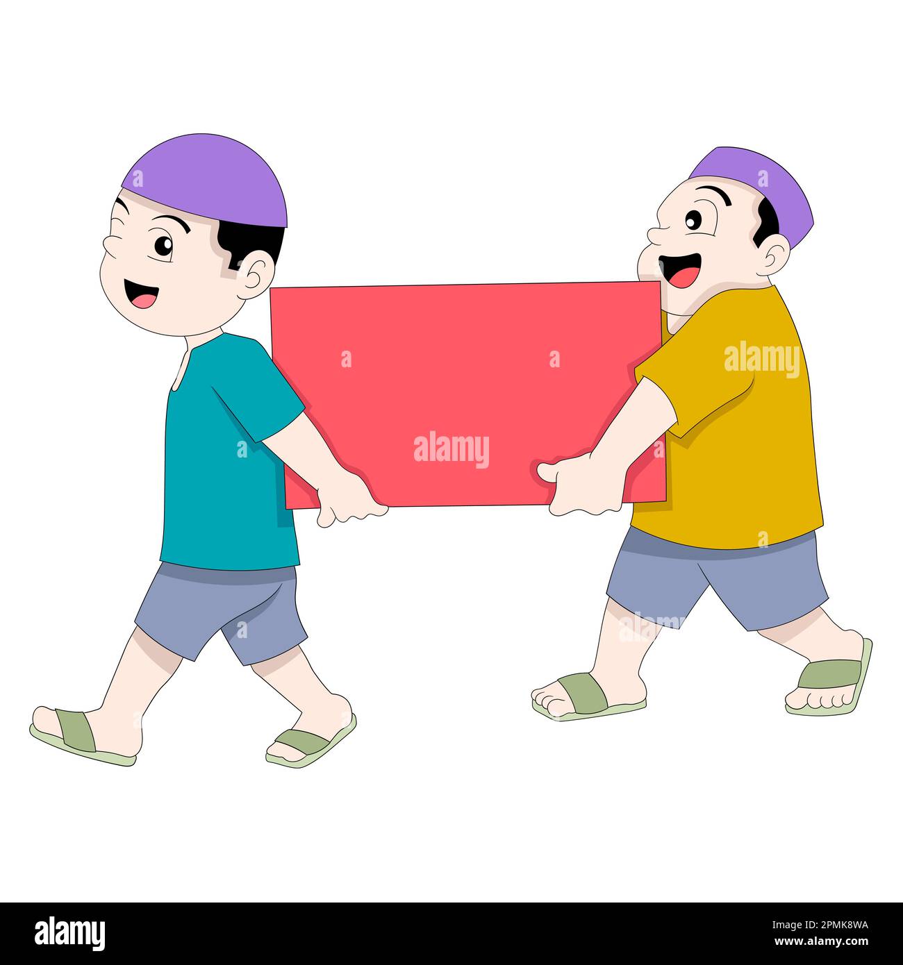 boys are carrying boxes Stock Vector Image & Art - Alamy
