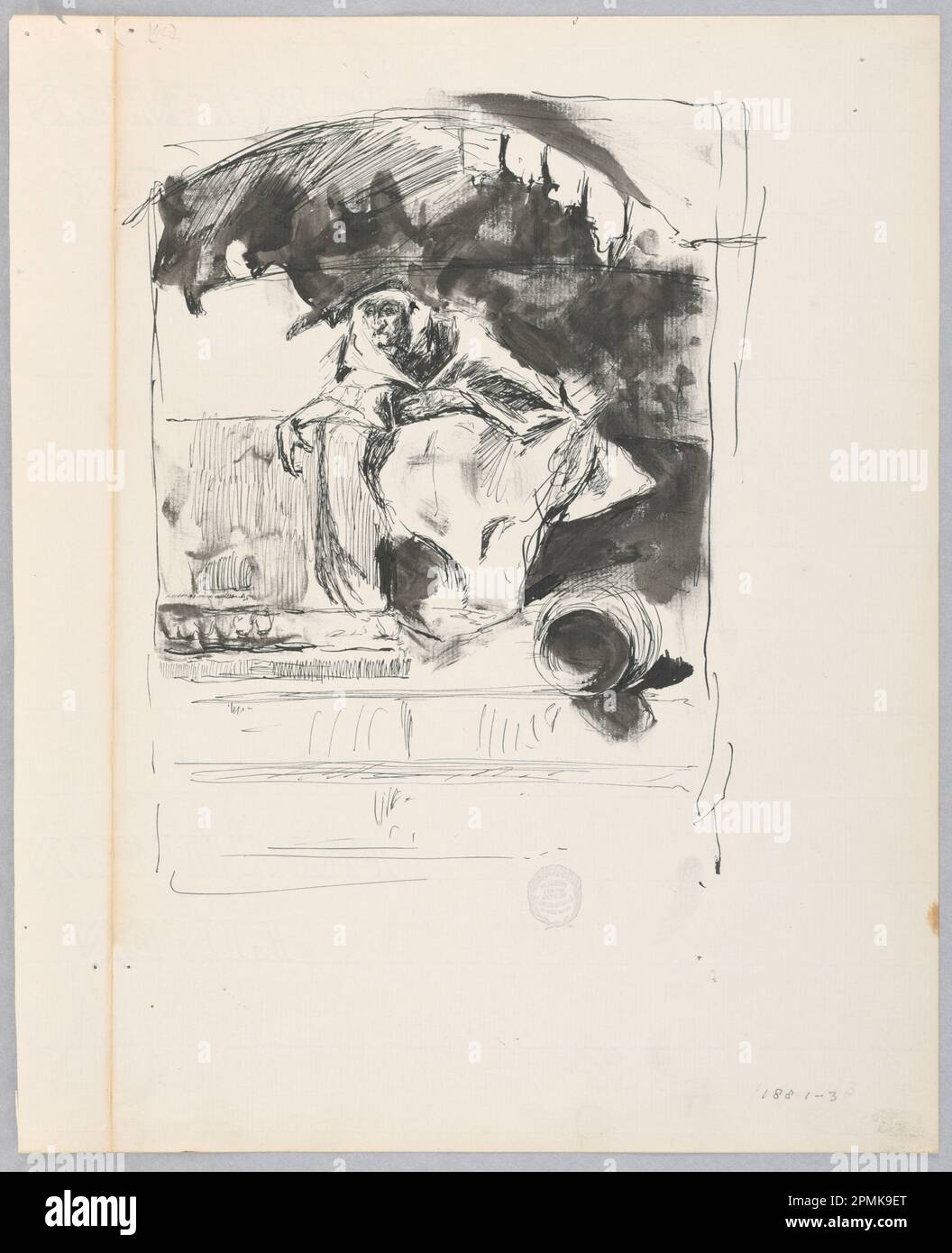 Drawing, Man; Robert Frederick Blum (American, 1857–1903); USA; pen and ...