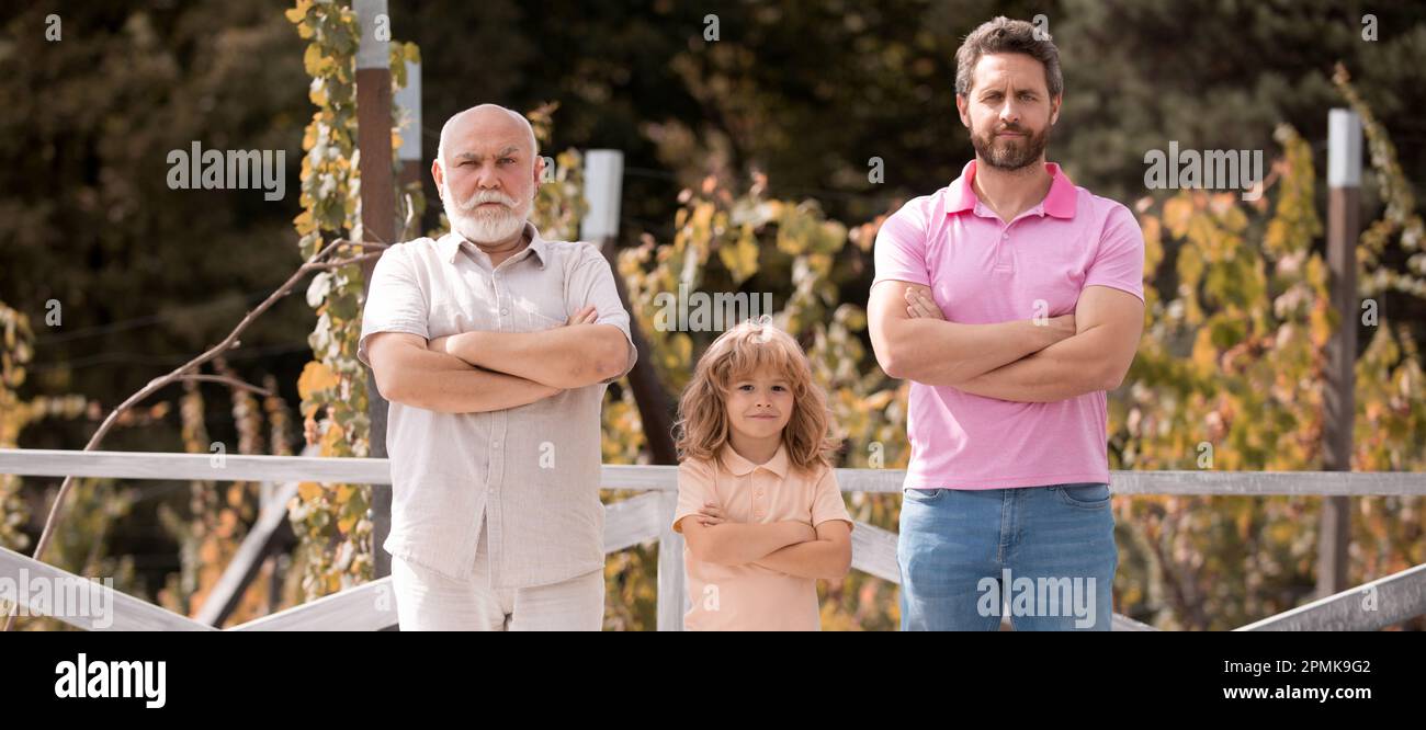 Male generation family together with three different generations ages ...