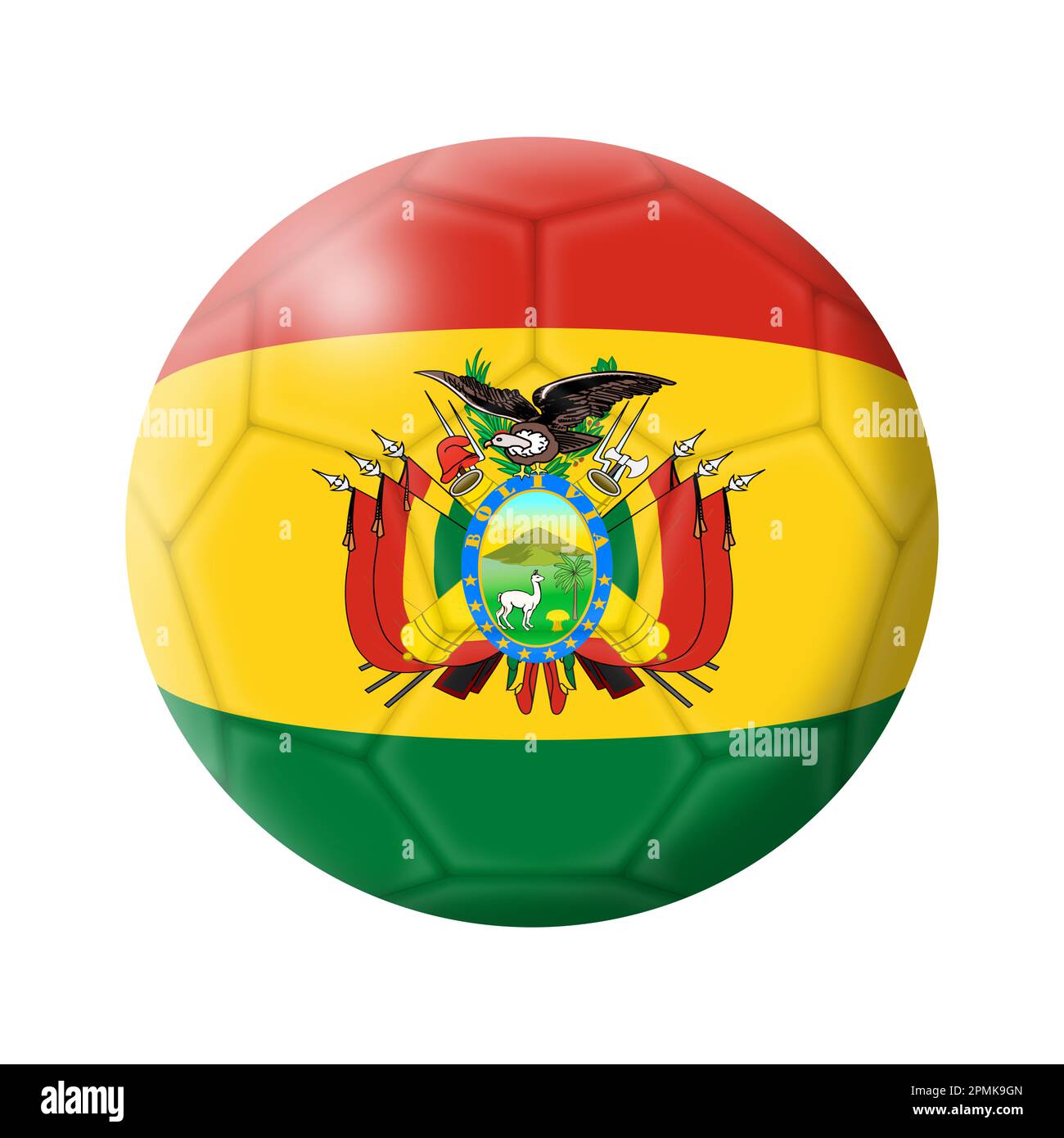 Bolivia soccer ball football 3d illustration with clipping path Stock ...