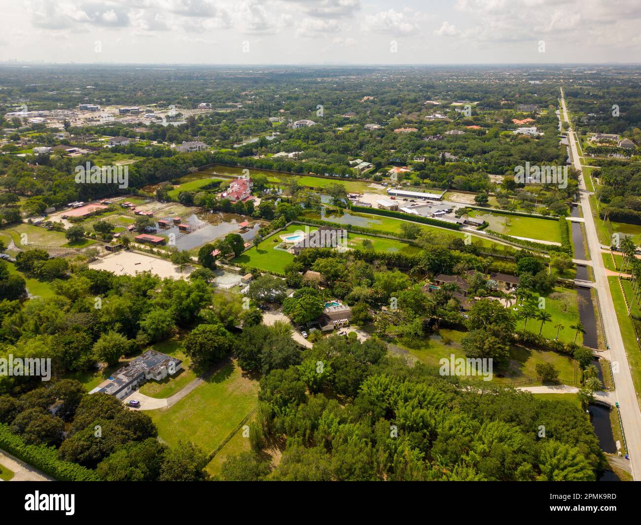Aerial photo of heavy flooding in Southwest Ranches Davie FL Stock ...