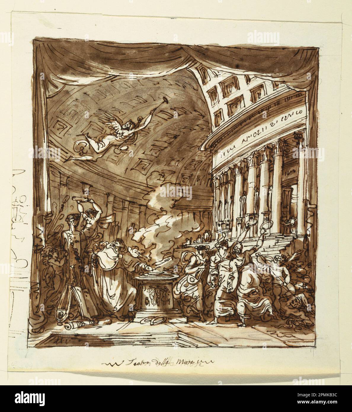 Drawing, Stage Design: Curtain, The Workshop of Apollo; Designed by ...