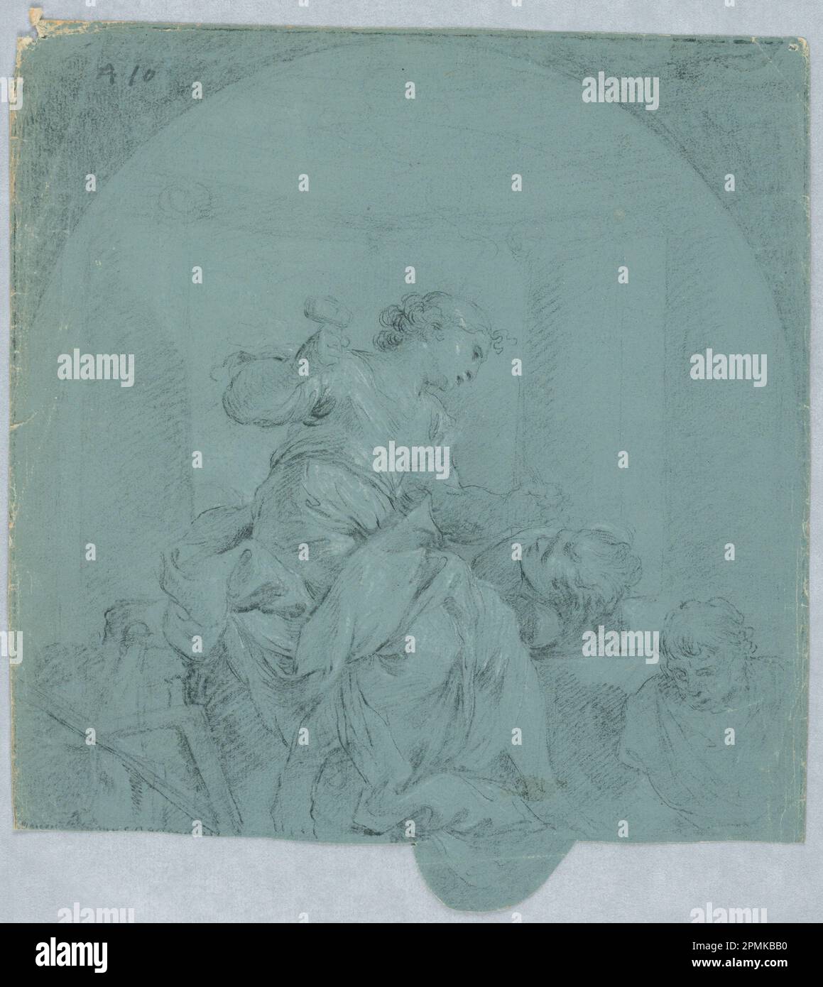 Drawing, Design for Allegory of Sculpture; Probably Giacomo Zampa ...