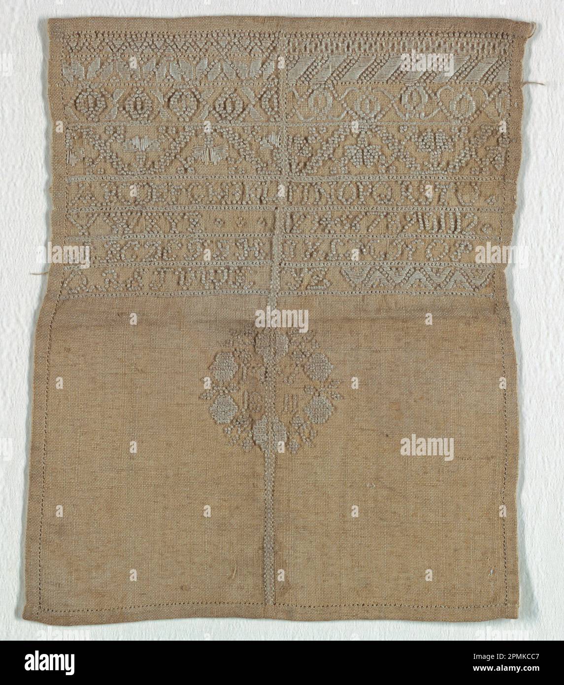 Sampler (Northern Germany); linen embroidery on linen foundation Stock ...