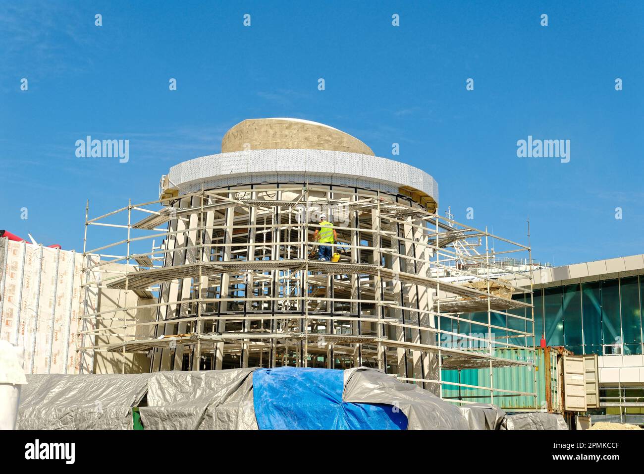 Construction on Rotunda at Nassau Port Stock Photo - Alamy