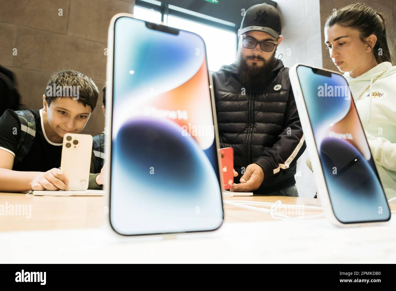 Paris, France - Sep 22, 2022: A young woman and her father and brother ...