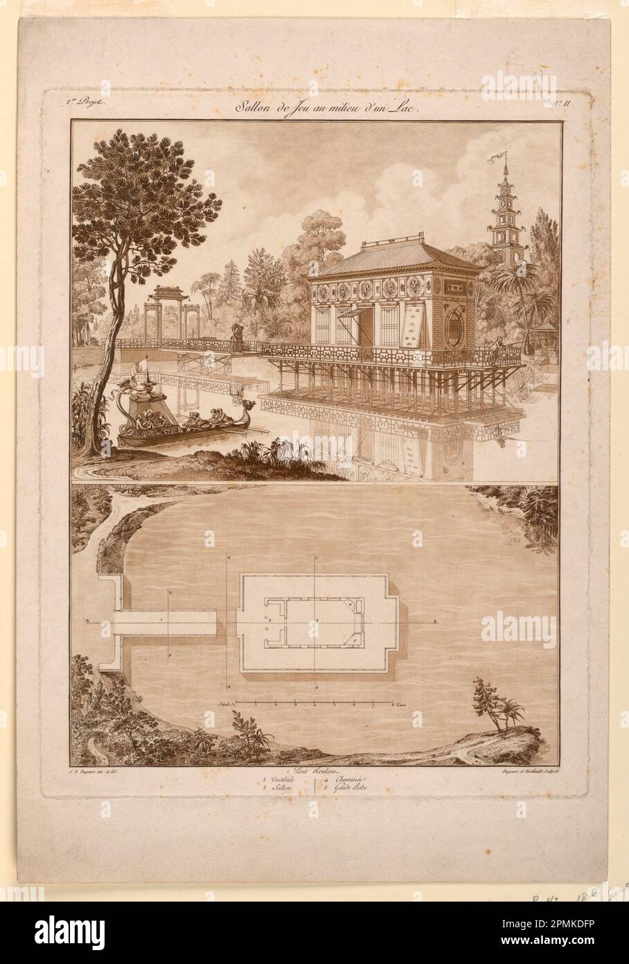 Print, Design for a Chinese Pavilion in a Lake; Designed by Jean ...