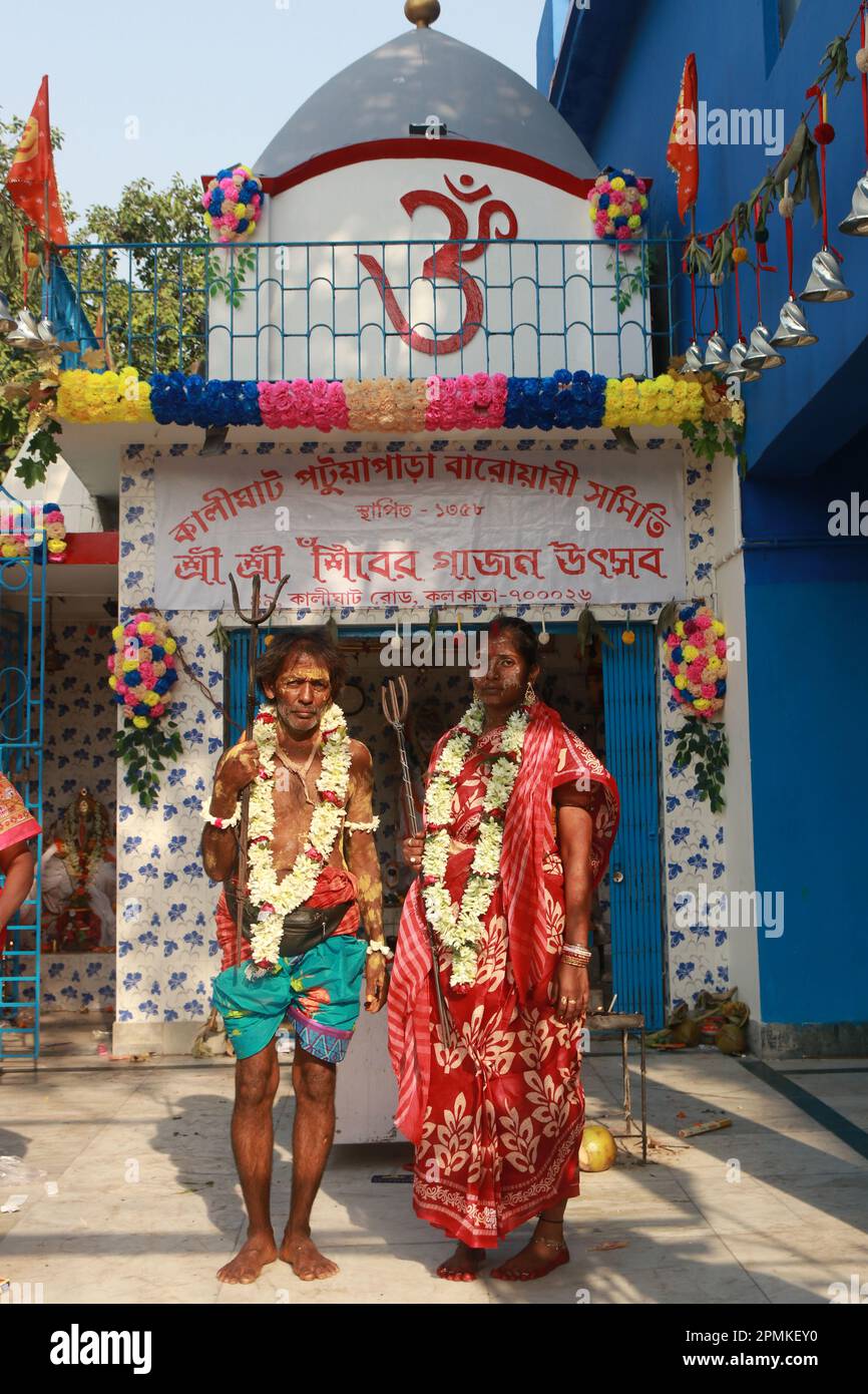 Kolkata, India. 13th Apr, 2023. Hindu devotees Shiv Gajon Festival ...