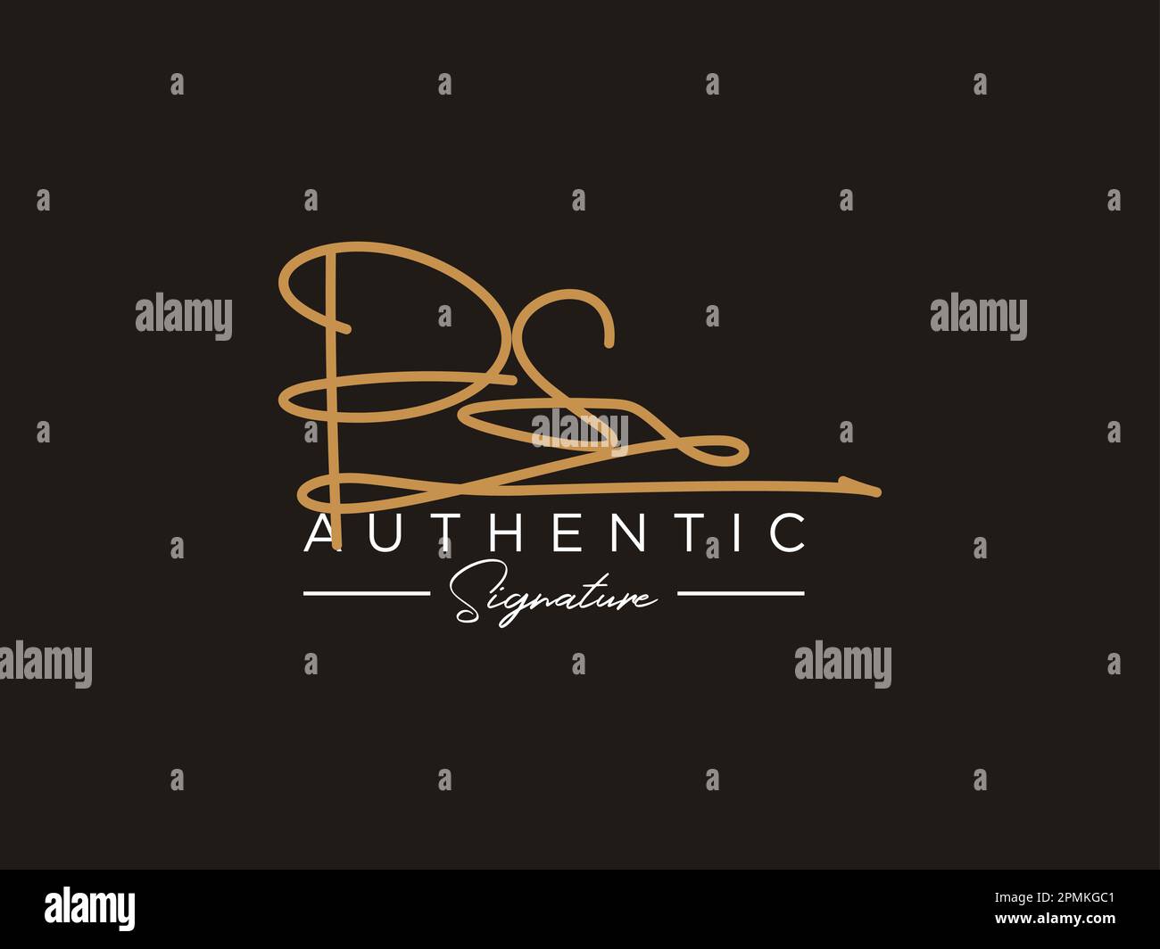 PS Signature Logo Template Vector Stock Vector Image & Art - Alamy