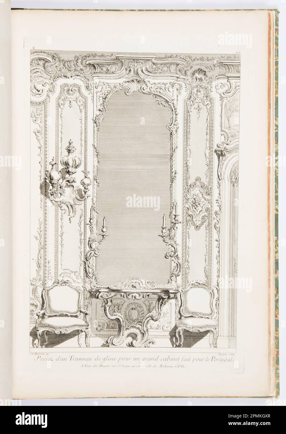 Print, Plate 2, Projet d'un Trumeau de glace pour un grand cabinet fait ...
