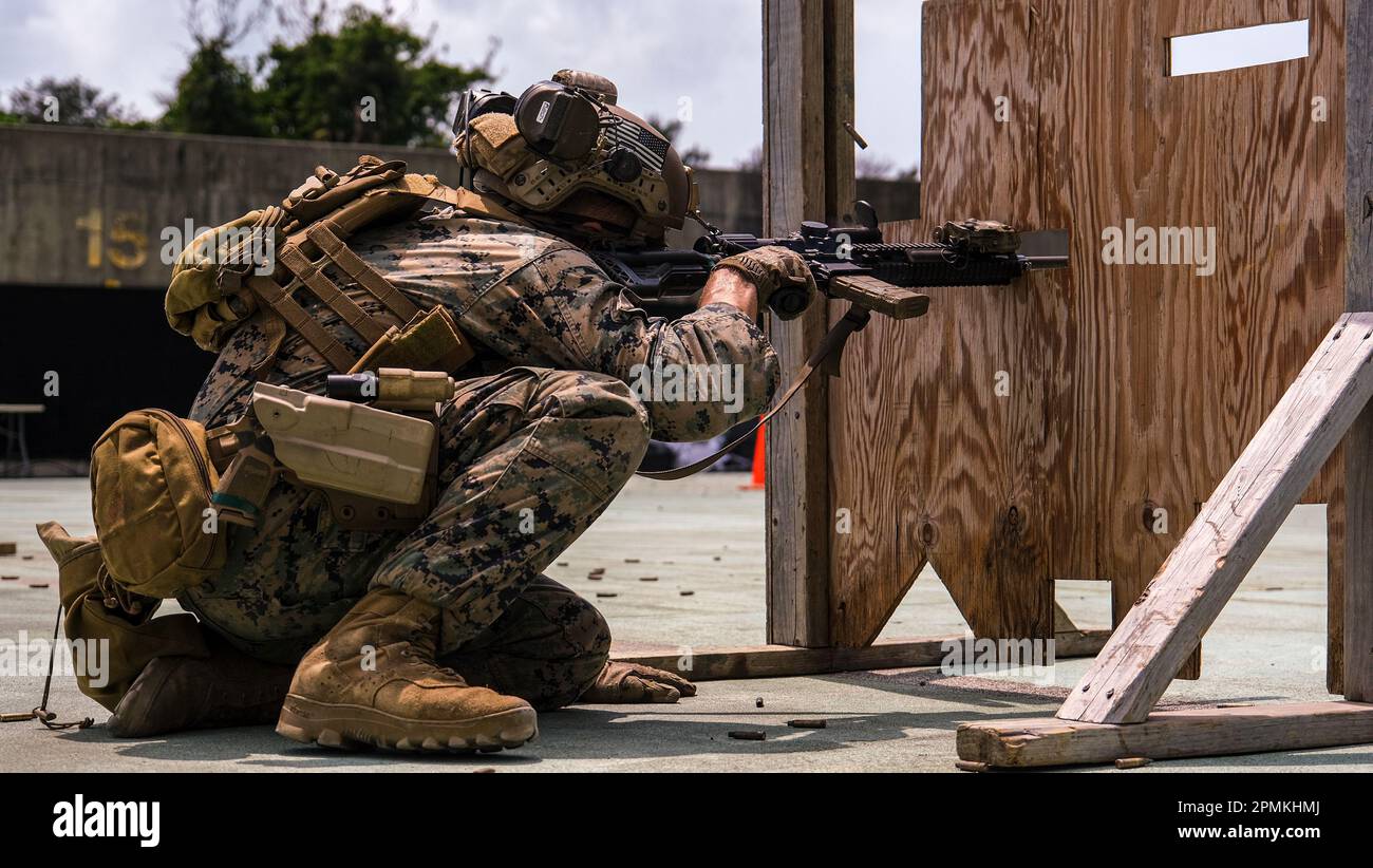 A U.S. Marine with the maritime raid force, 31st Marine Expeditionary ...