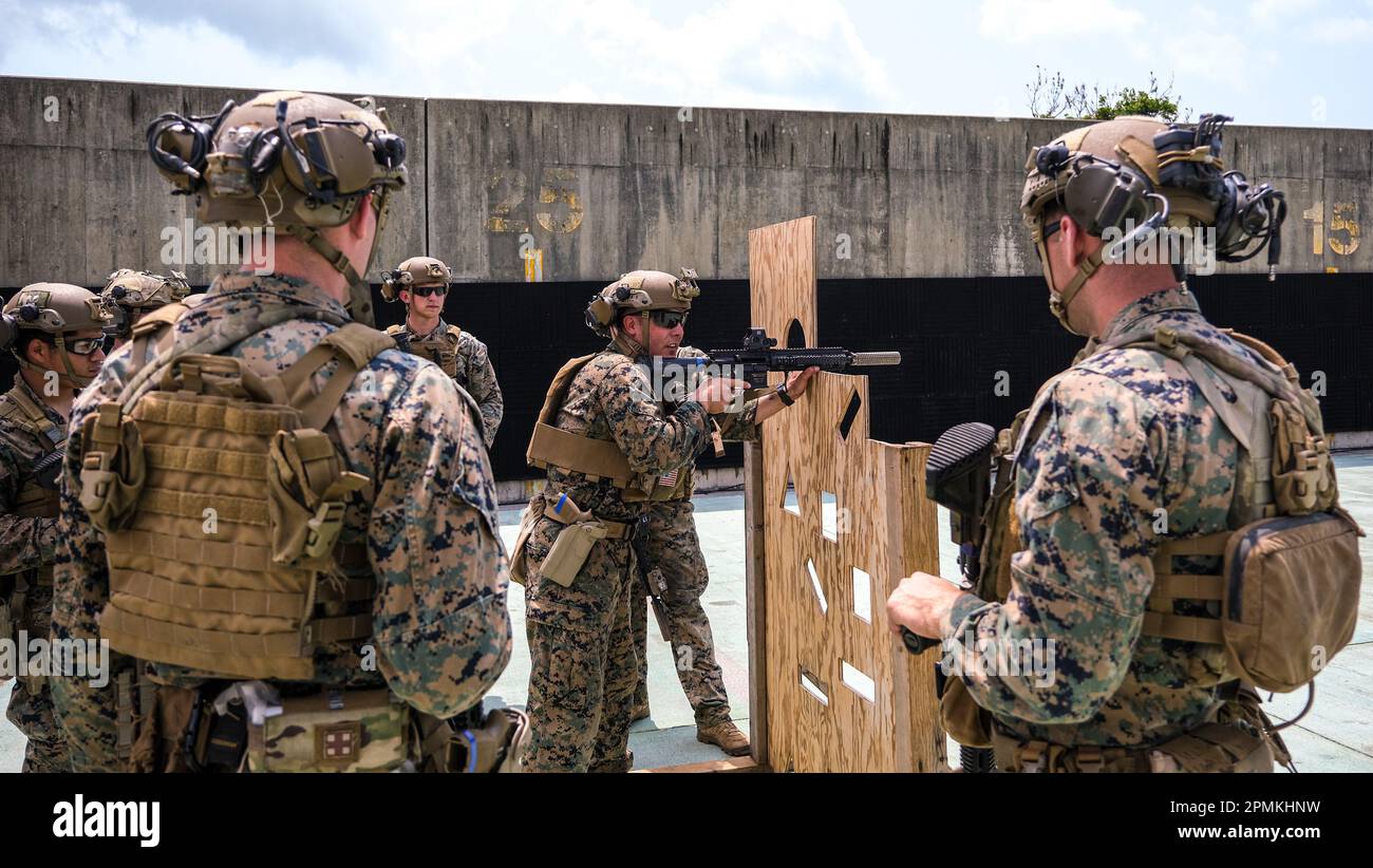U.S. Marines with the maritime raid force, 31st Marine Expeditionary ...