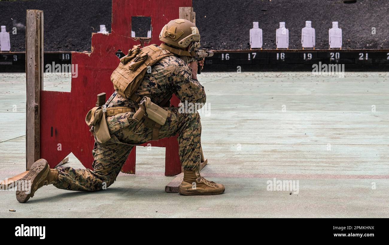 A U.S. Marine with the maritime raid force, 31st Marine Expeditionary ...