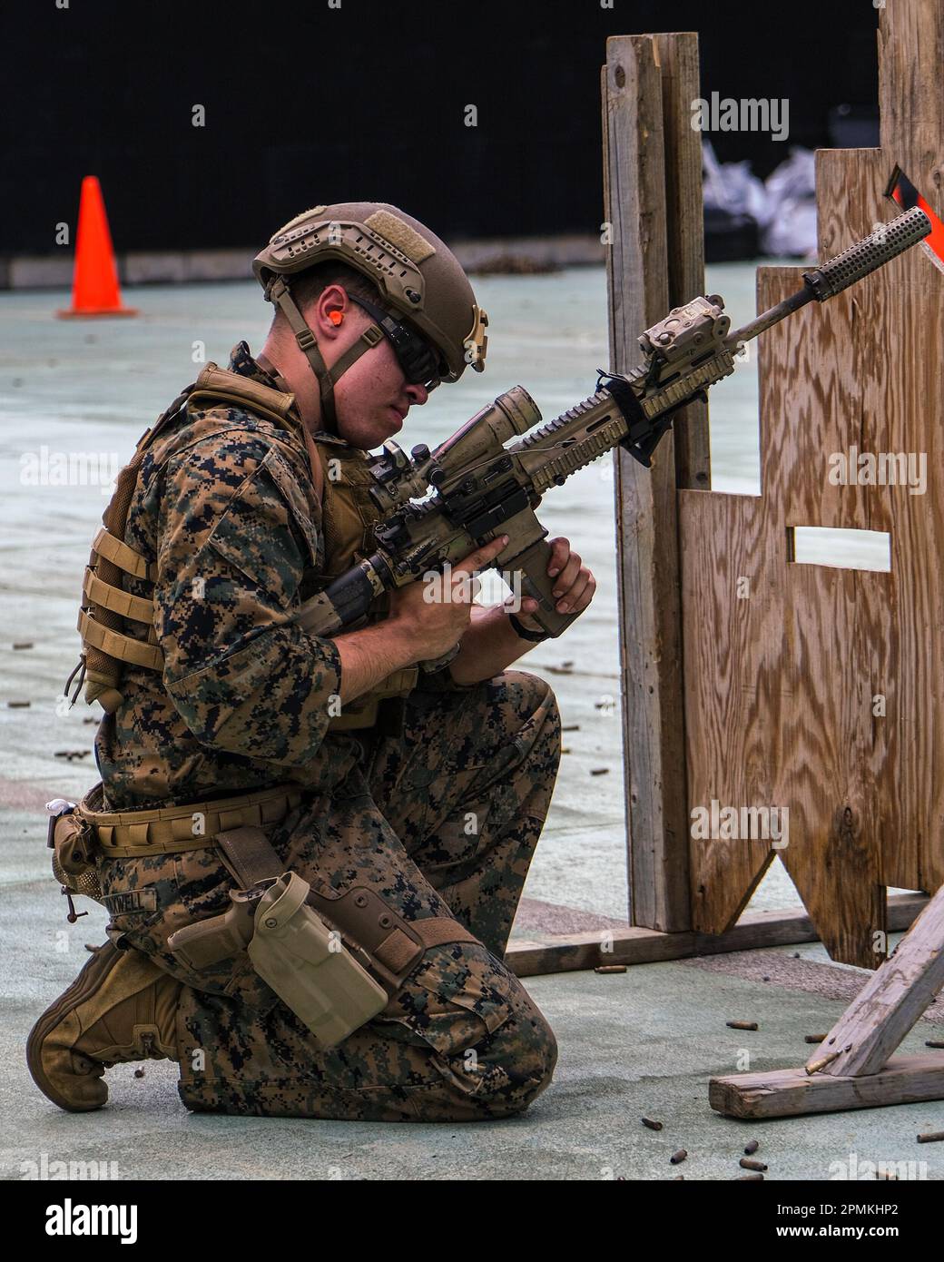A U.S. Marine with the maritime raid force, 31st Marine Expeditionary ...