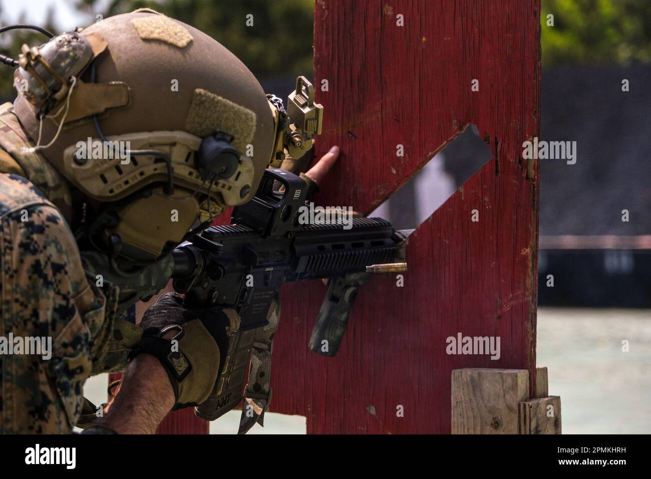 A U.S. Marine with the maritime raid force, 31st Marine Expeditionary ...