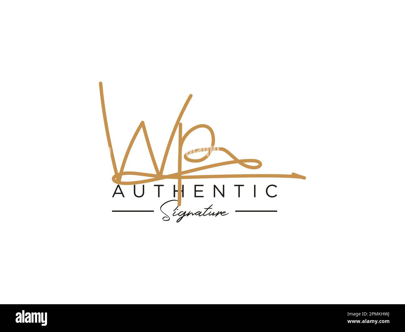 WP Signature Logo Template Vector Stock Vector Image & Art - Alamy