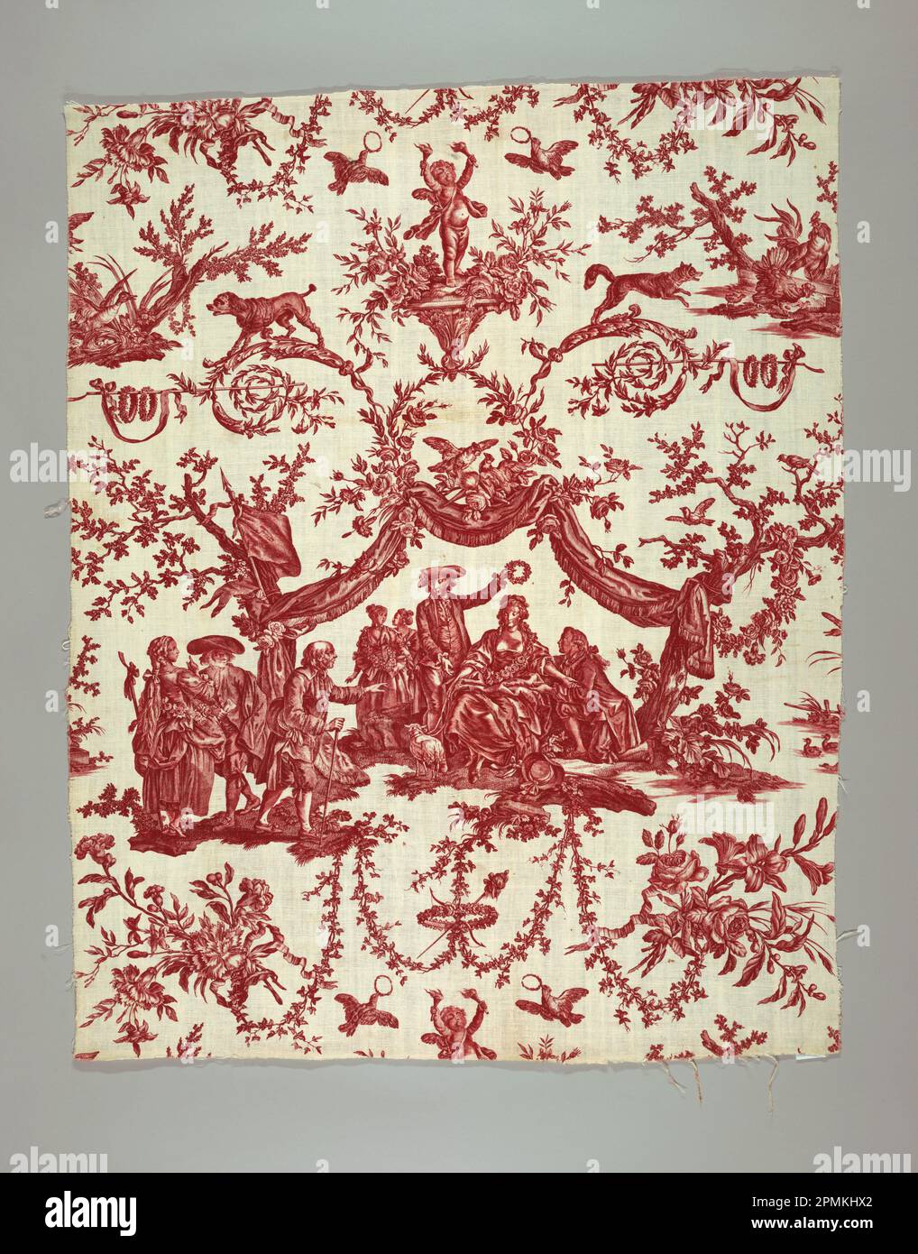 Textile, La Couronnement de la Rosiere; Designed by Jean-Baptiste Marie ...