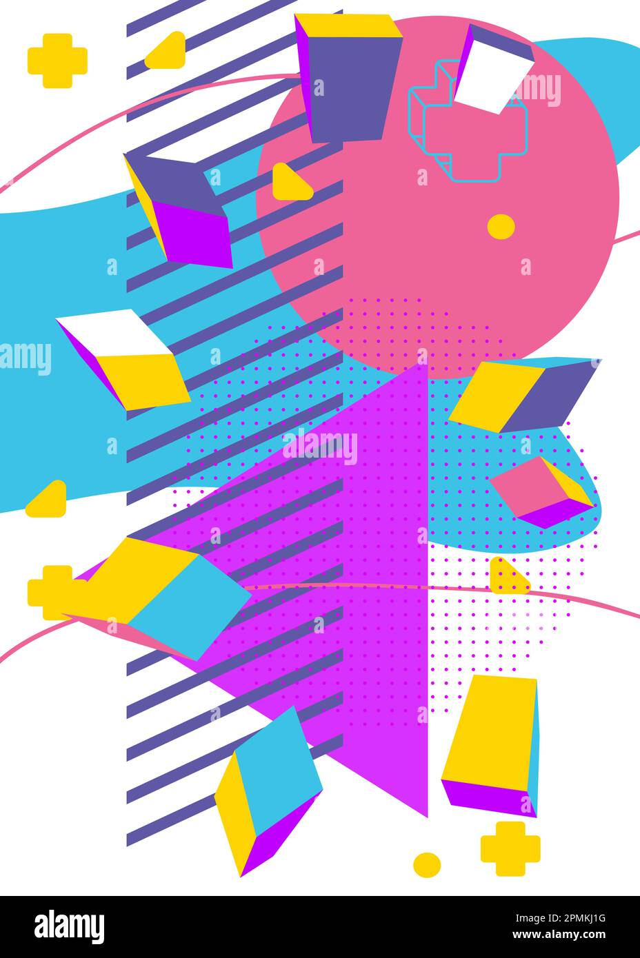Blue, purple and yellow abstract deluxe geometric background ...