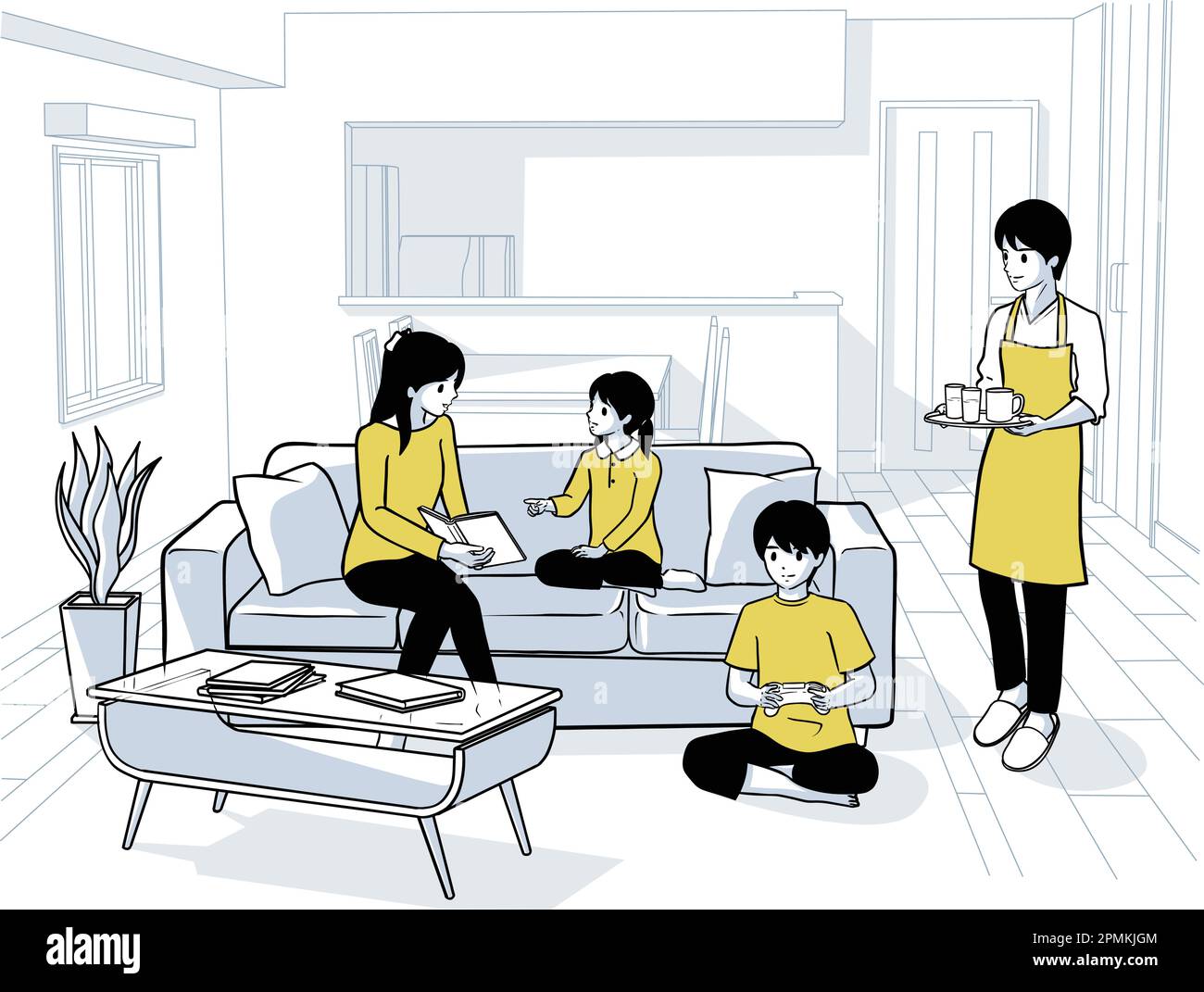 A Happy Family Gathering in the Living Room on a Holiday with Mother ...