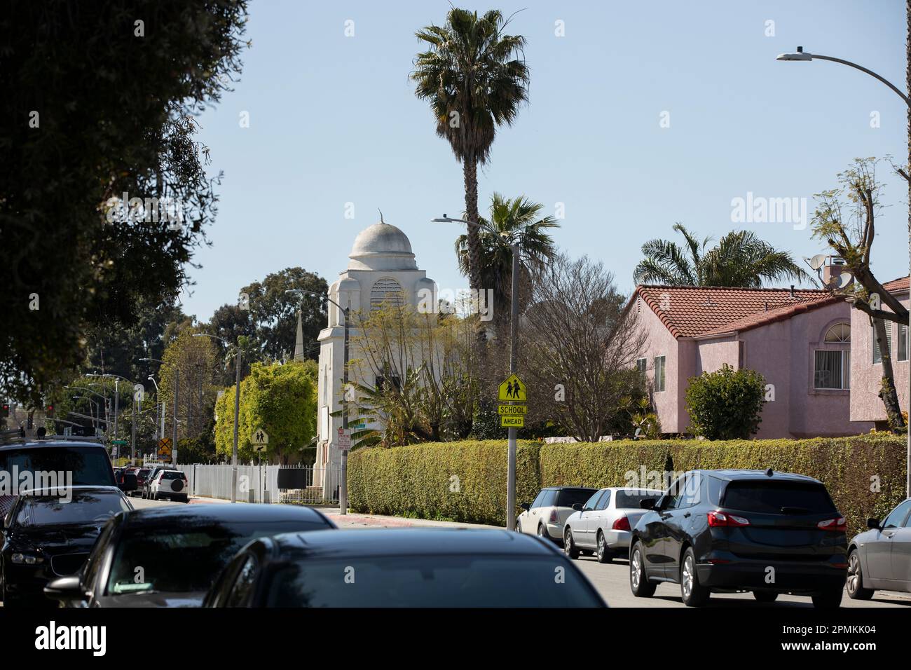 Afternoon view of a church in downtown Compton, California, USA Stock ...