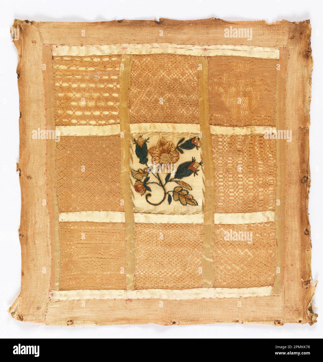 Sampler (England); linen, silk Stock Photo - Alamy