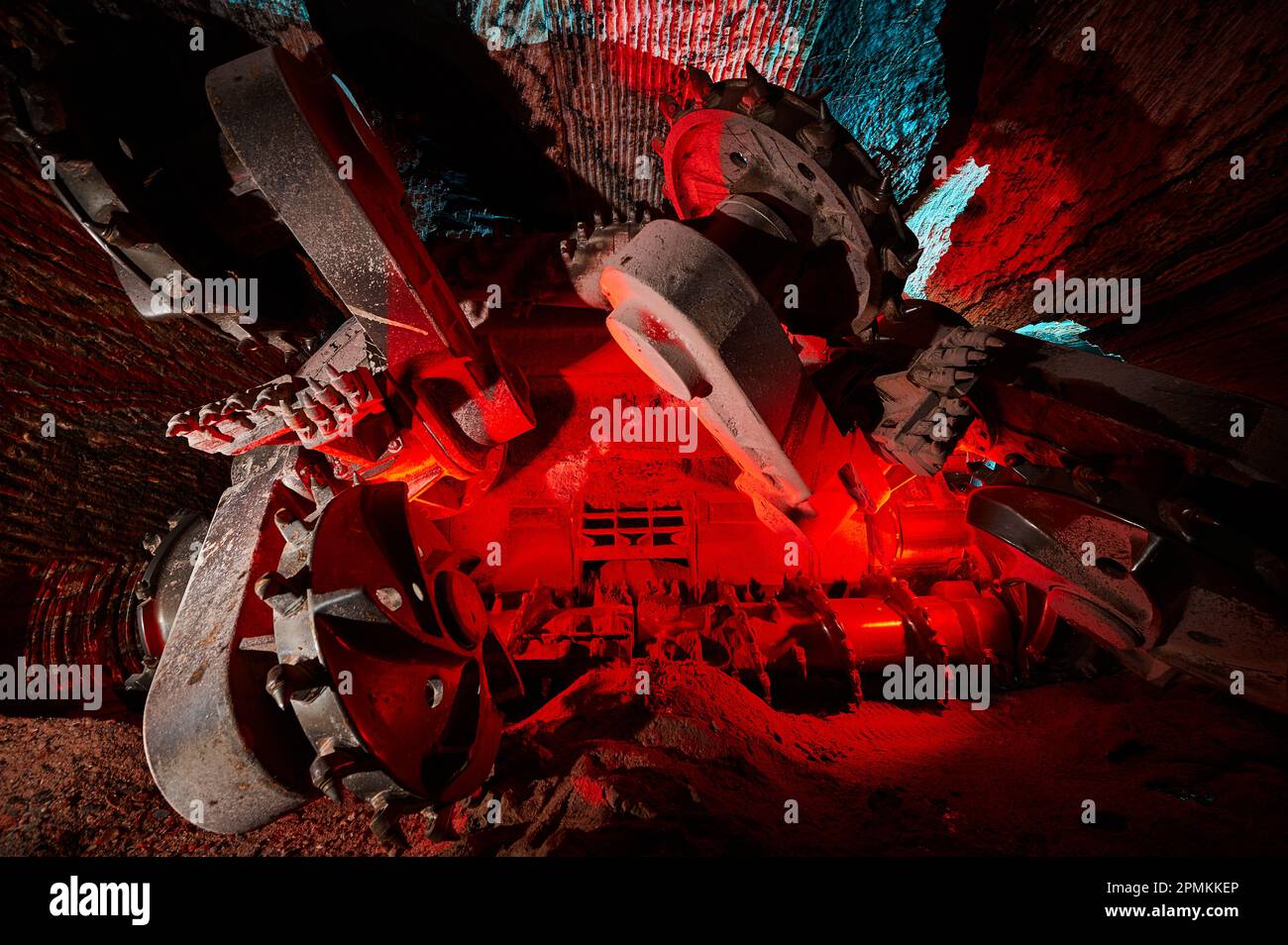 Mining machine with different saws in mineral quarry Stock Photo - Alamy