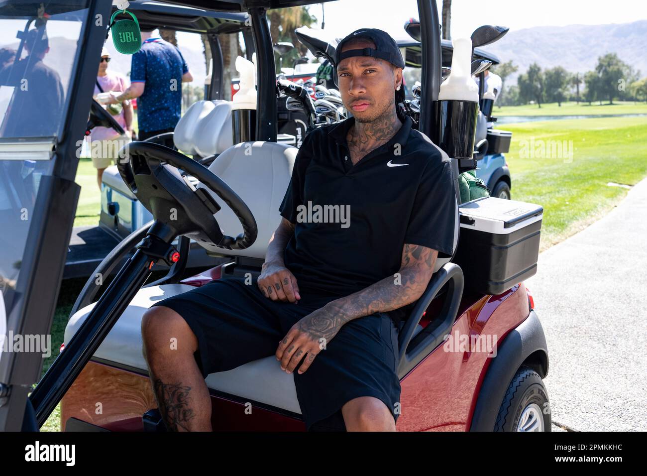 Tyga poses during Belly's First Annual Sandbird Invitational Celebrity ...