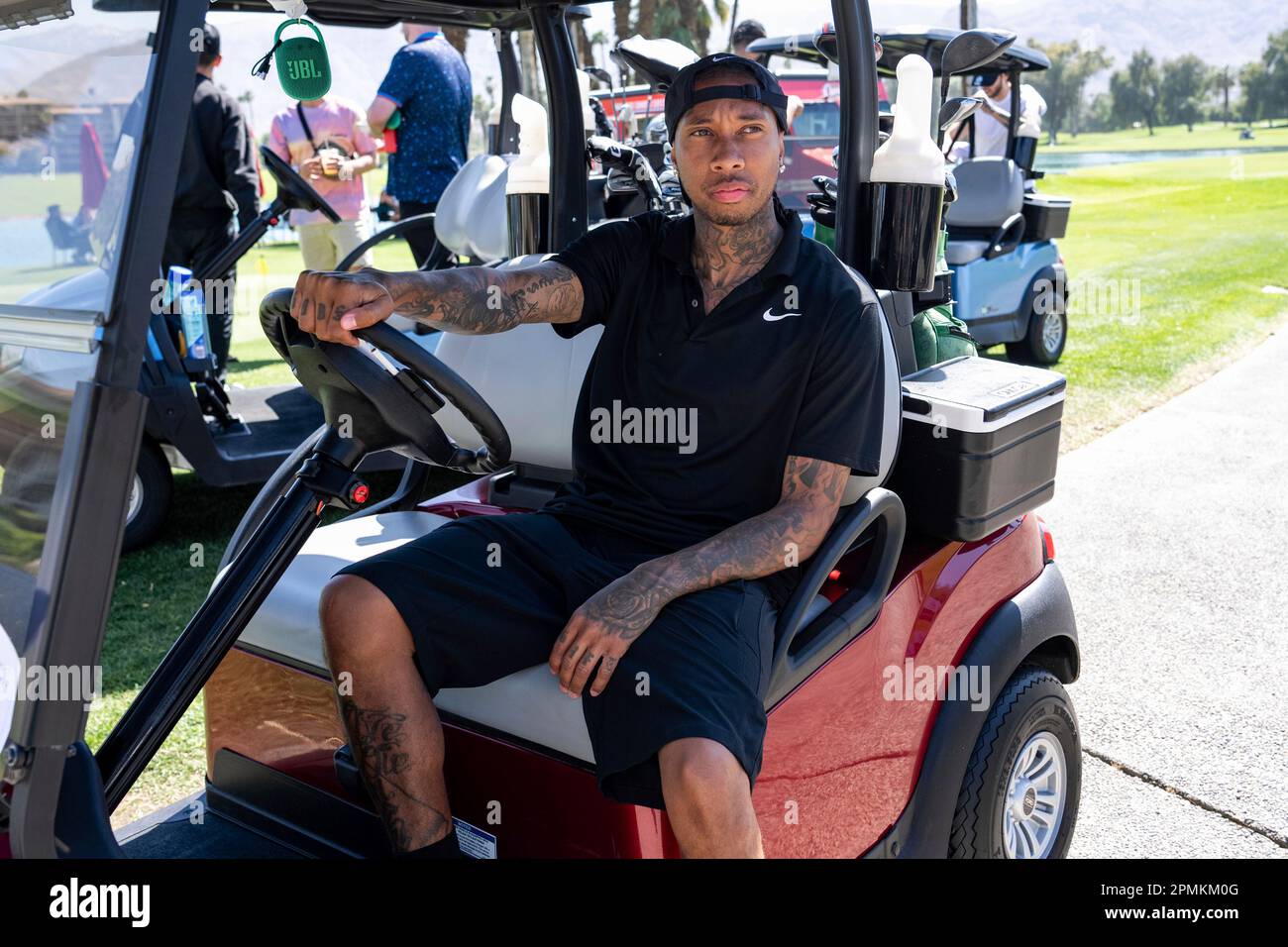 Tyga poses during Belly's First Annual Sandbird Invitational Celebrity ...