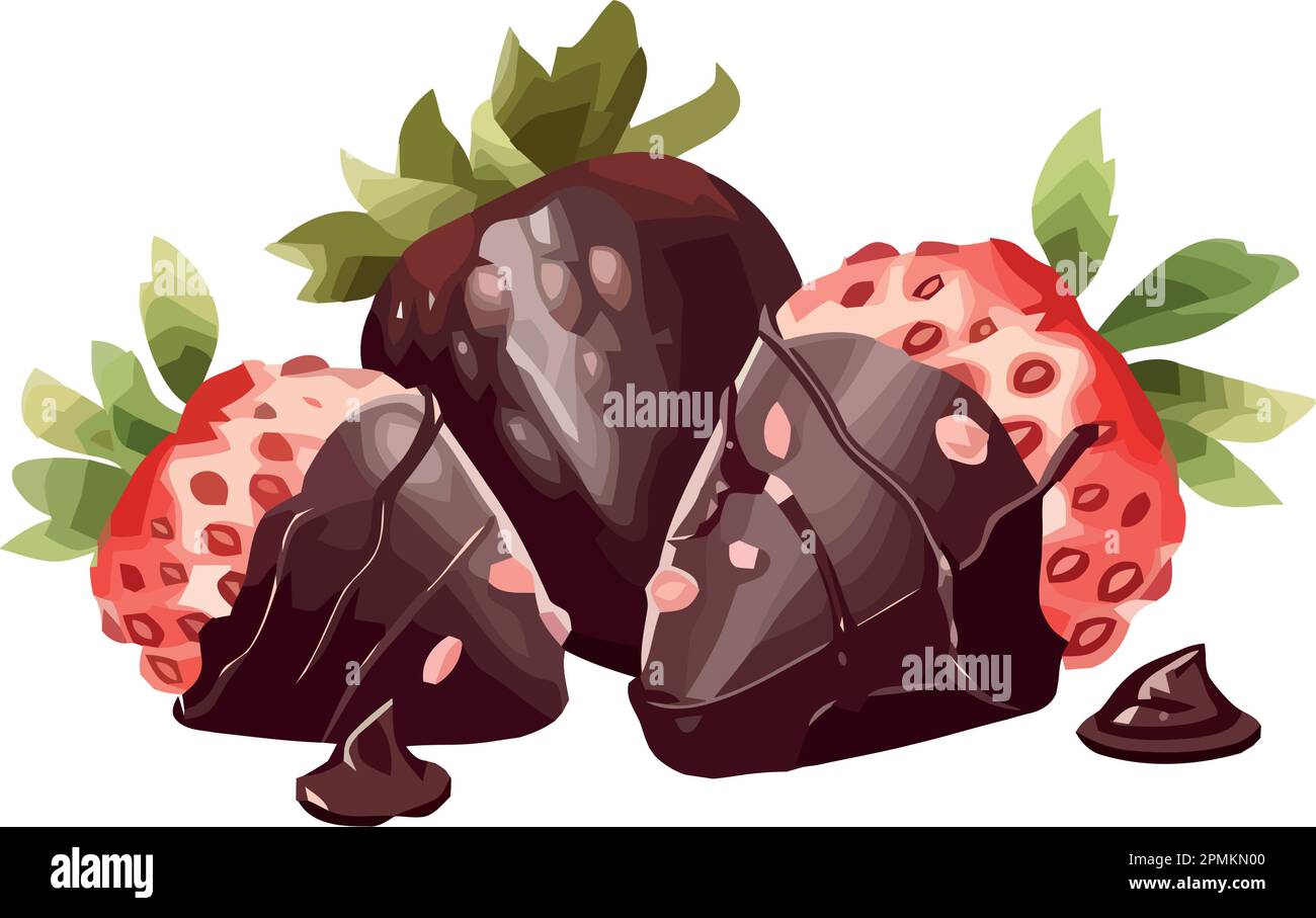 Dipped strawberry Stock Vector Images - Alamy