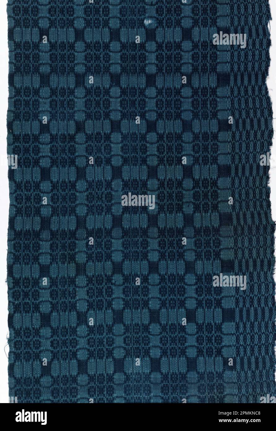 Coverlet Fragment (USA); wool, linen (or cotton); Warp x Weft: 205 x 84 ...