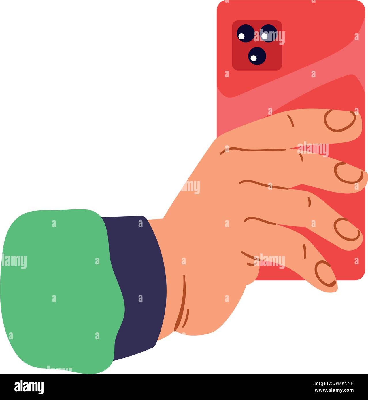 hand using red smartphone Stock Vector Image & Art - Alamy